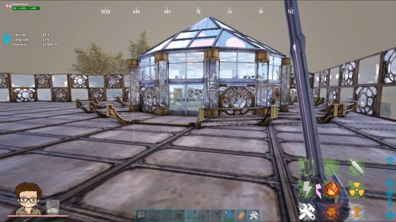 ARK: Survival Evolved - Speed Build | SteamPunk 300% GreenHouse | 3 ...
