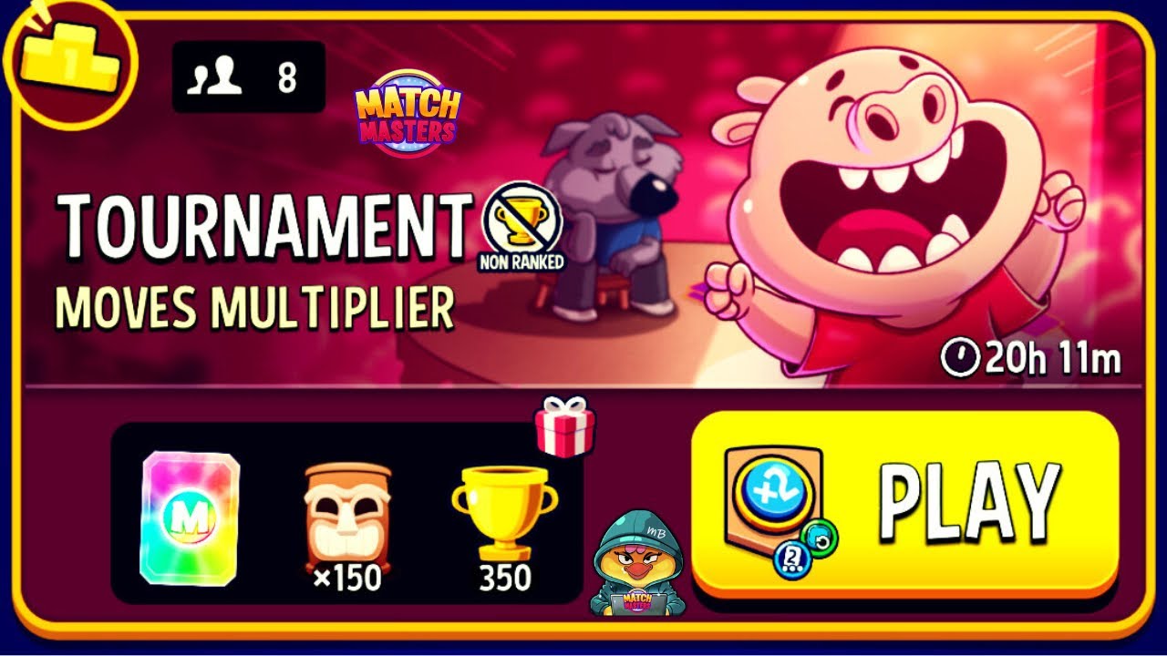 TOURNAMENT! 8 players Moves Multiplier perks recharge | Match Masters ...