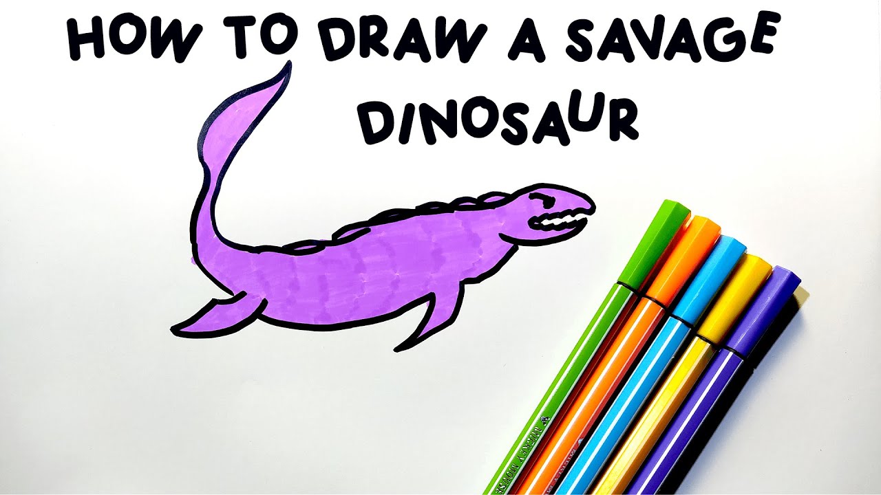 How To Draw A Mosasaururs|Drawing Dinosaur - YouTube
