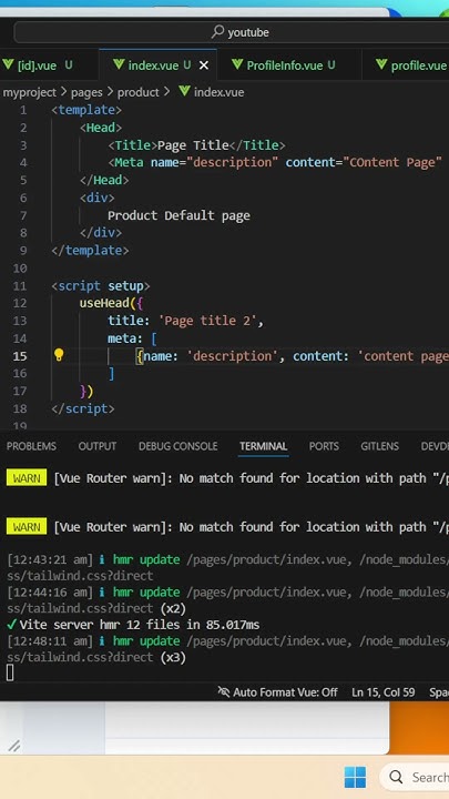 Adding Meta Tags With Usehead In Nuxtjs Nuxtjs Javascript Shorts Short Coding Youtube