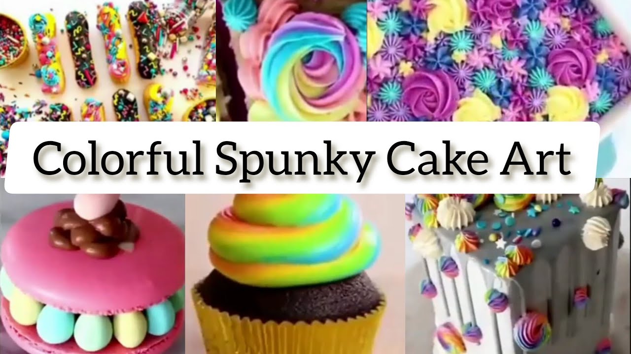This Springy Neon Spunky Cake Art ! - YouTube