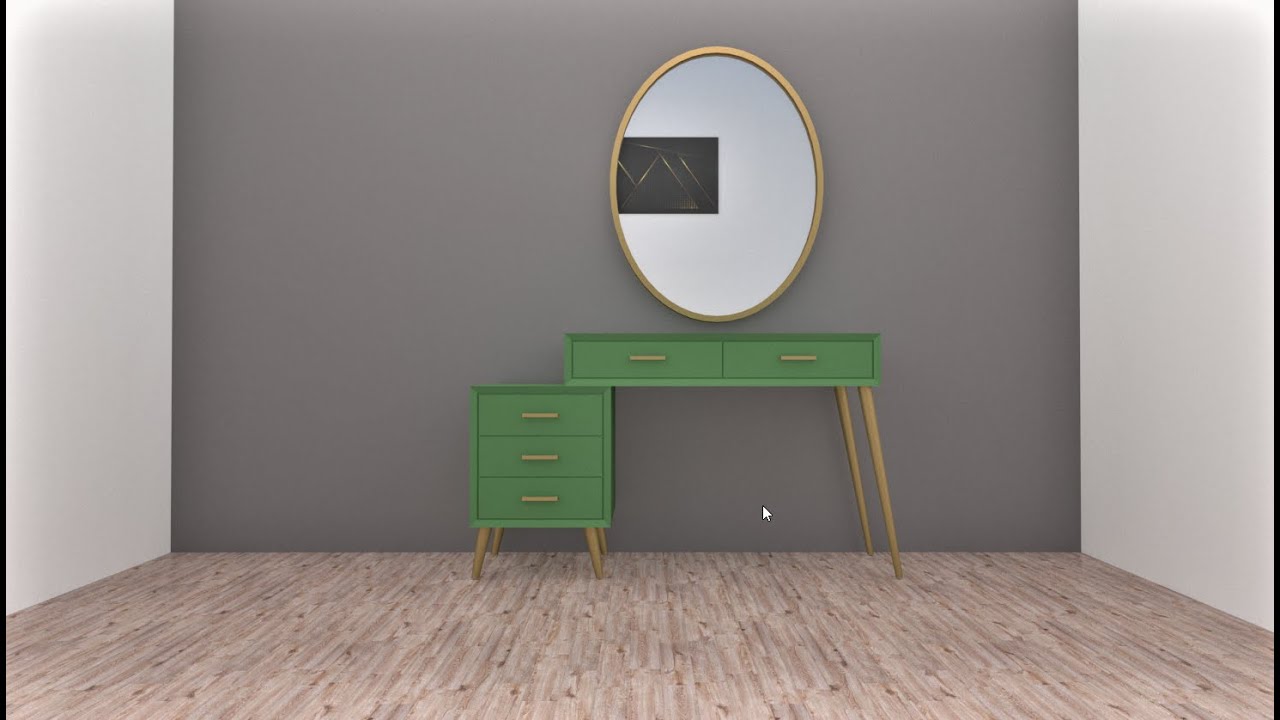 How to make Dressing table in SketchUp and V-Ray render - YouTube