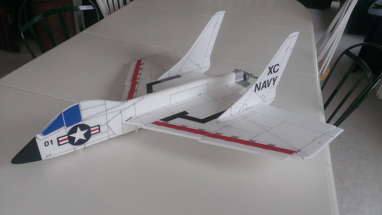F7U Cutlass RC Pusher parkjet - YouTube