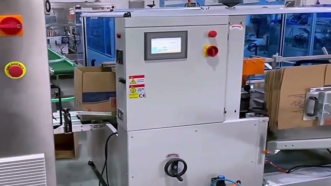 Milk cartons arranging feeding carton packaging line - YouTube