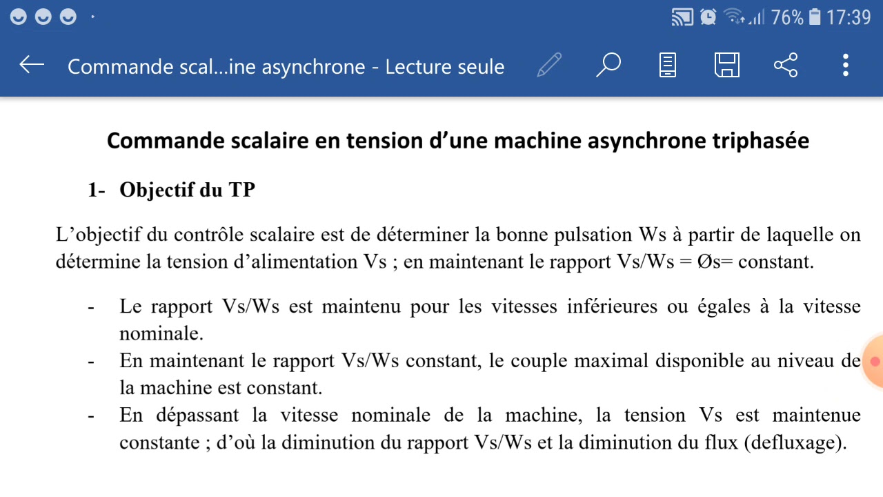 TP. Commande scalaire en tension d'une machine asynchrone triphasée - YouTube
