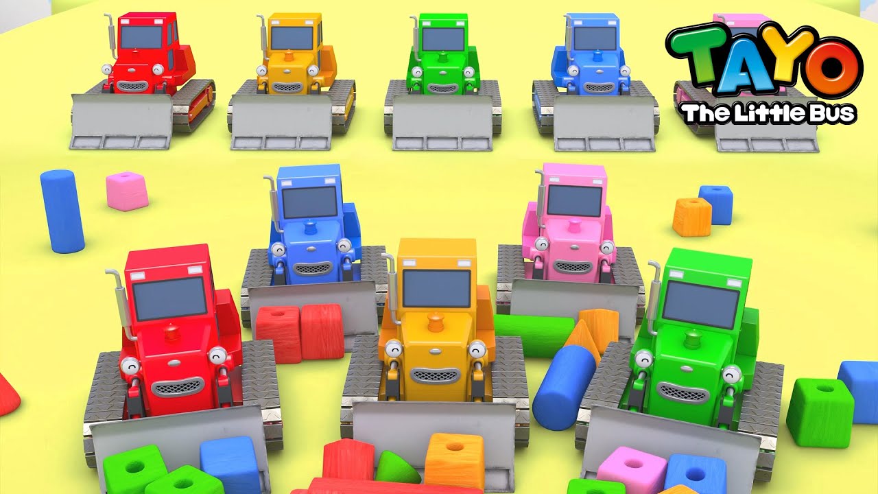 Learn Colors with Bulldozer | Heavy Vehicles | Block Song | Colors for ...