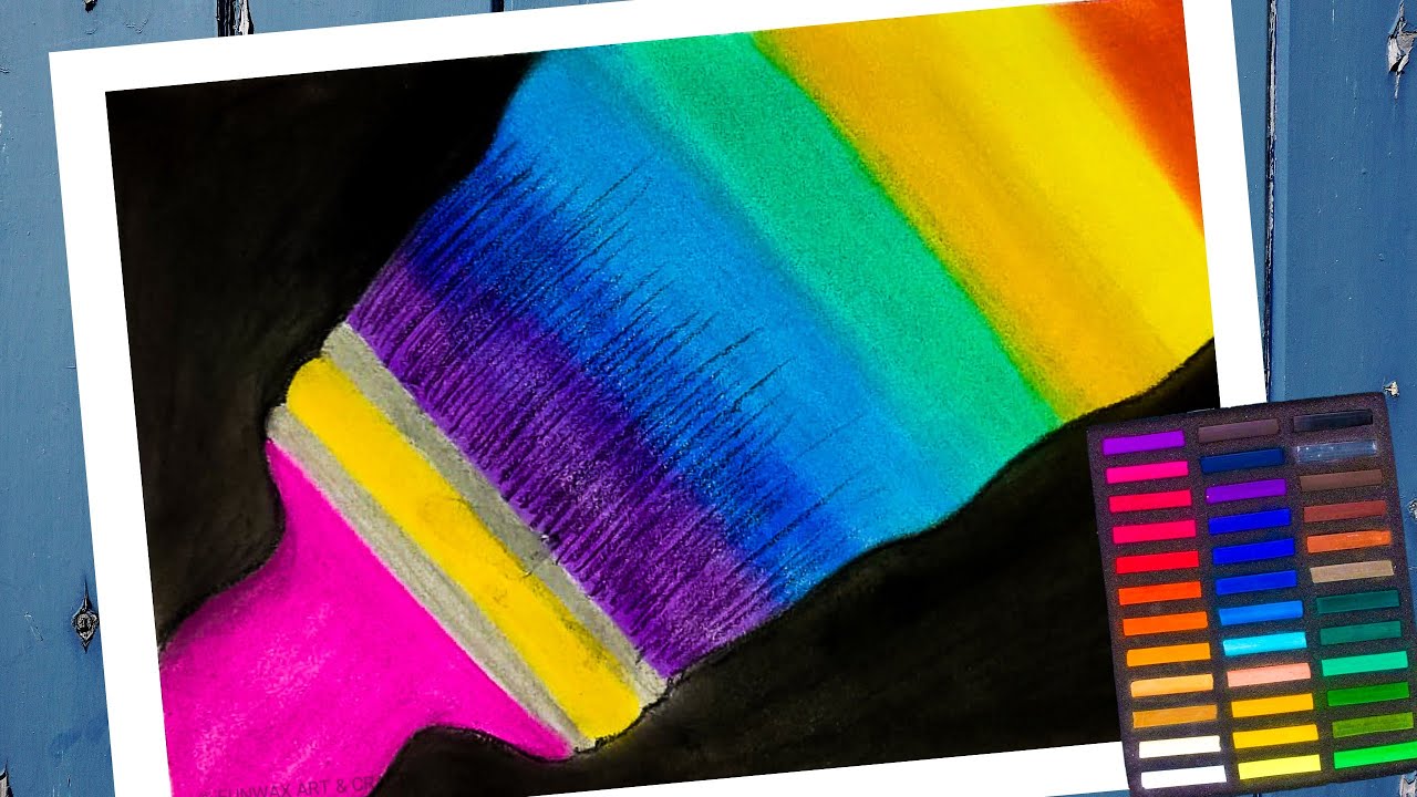 Soft pastel drawing of paint brush | Beautiful colourful brush painting ...