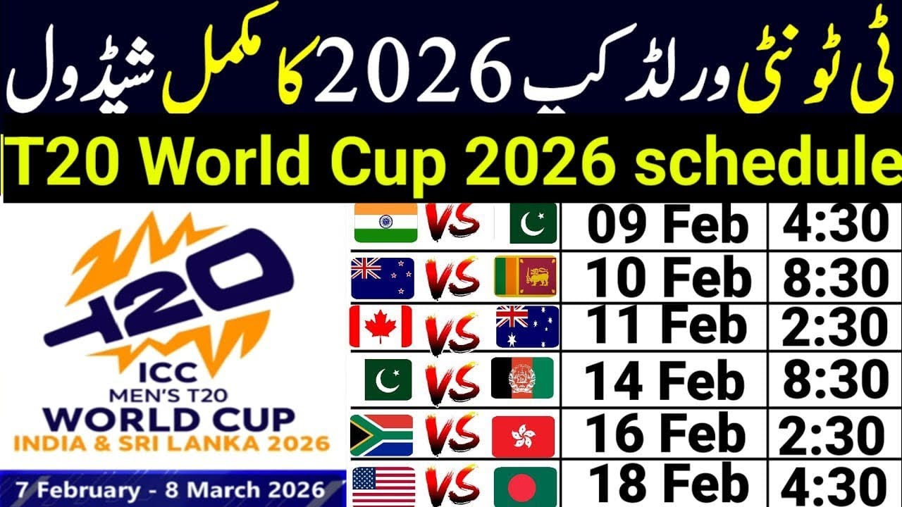ICC T20 World Cup 2026 Schedule: T20 World Cup 2026 | T20 World Cup ...