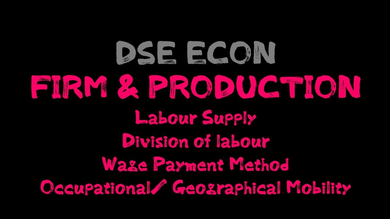 【DSE ECON FIRMS & PRODUCTION】FACTORS OF PRODUCTION | LABOUR - YouTube