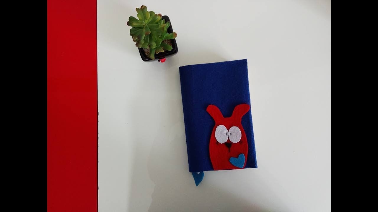 Kitap/defter kılıfı nasıl yapılır?/DIY felt book cover - YouTube