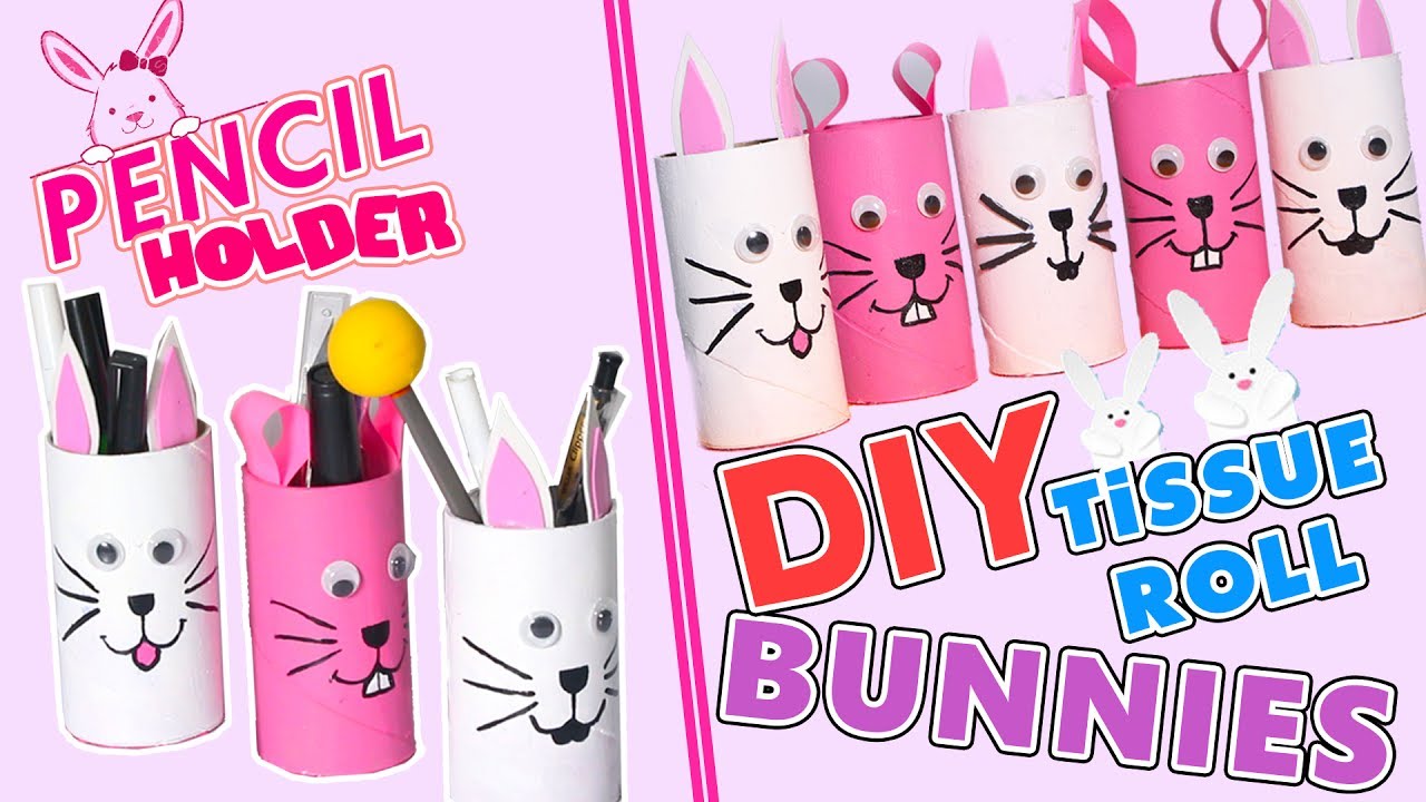 3 Minute Crafts / How to make Toilet Paper Roll Bunny Holder / DIY ...