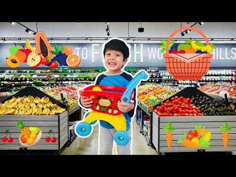 Let us go grocery shopping, kids fun! - YouTube
