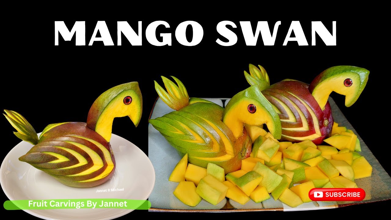 FRUIT DECORATION IDEAS: HOW TO MAKE A MANGO SWAN/ TUTORIAL /Fruit ...