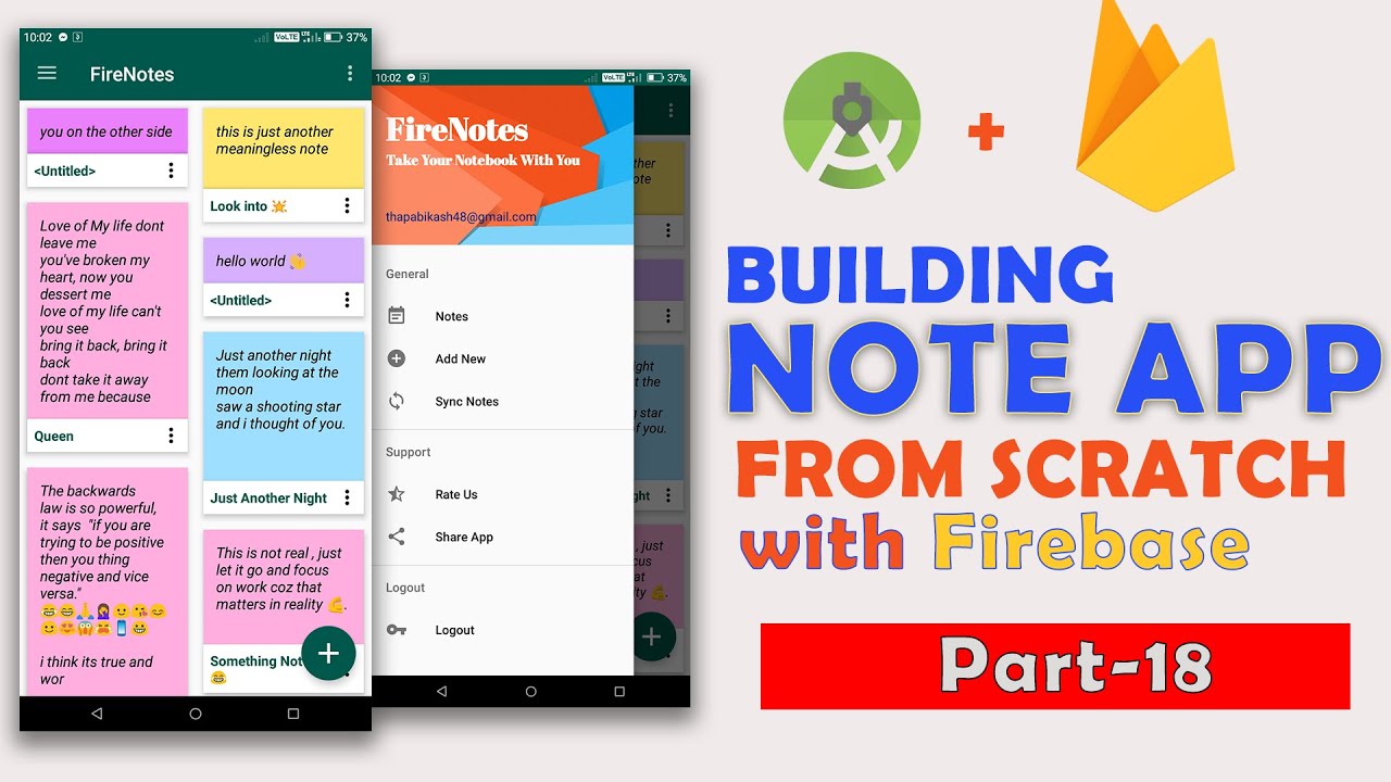 Android Note Taking App Tutorial With Firebase | Part - 18 | Login User ...