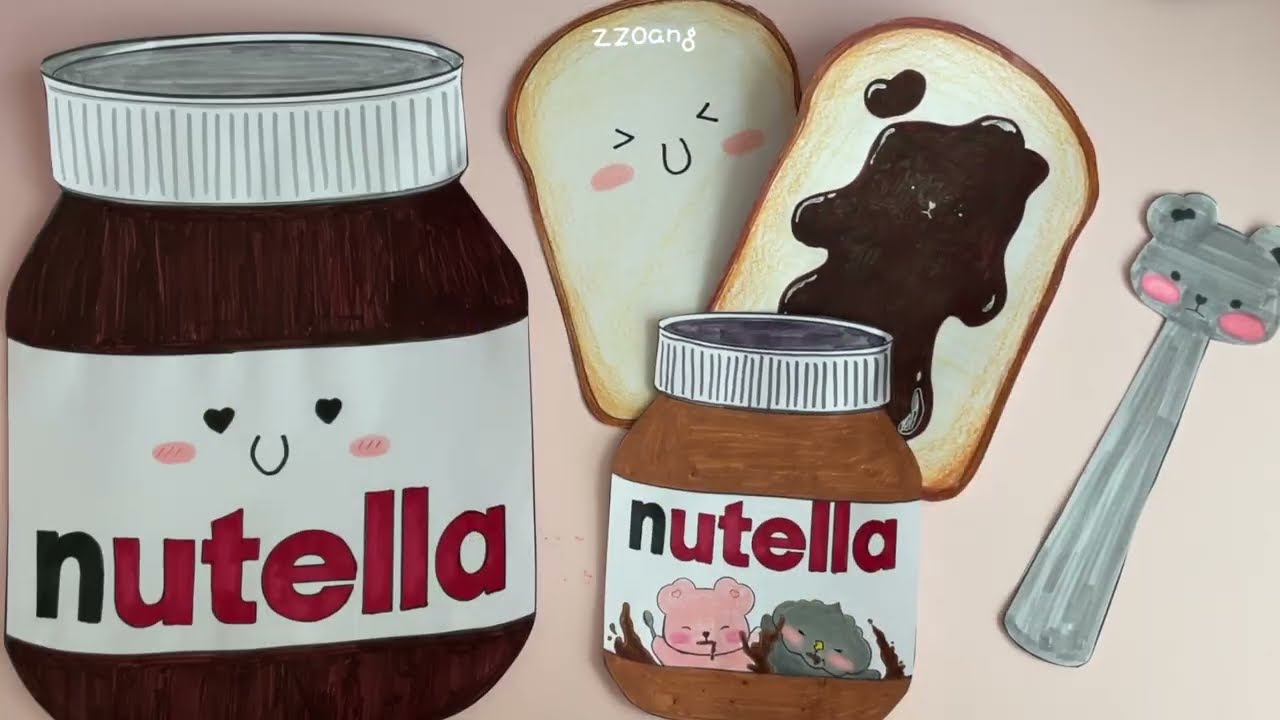 paper diy tutorial 🤎 nutella blind bag ASMR no music 🎧 paper squishy ...