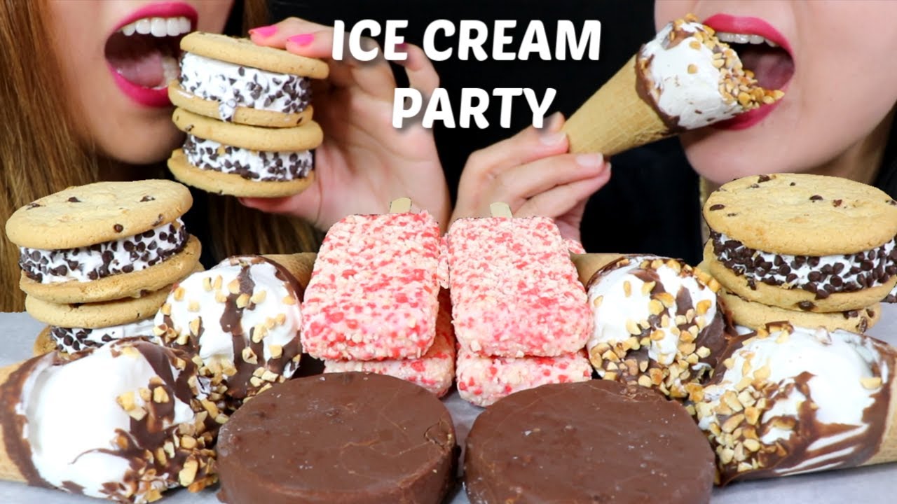 ASMR ICE CREAM PARTY (Crunchy Chocolate, King Cones) 아이스크림 리얼사운드 먹방 アイス ...