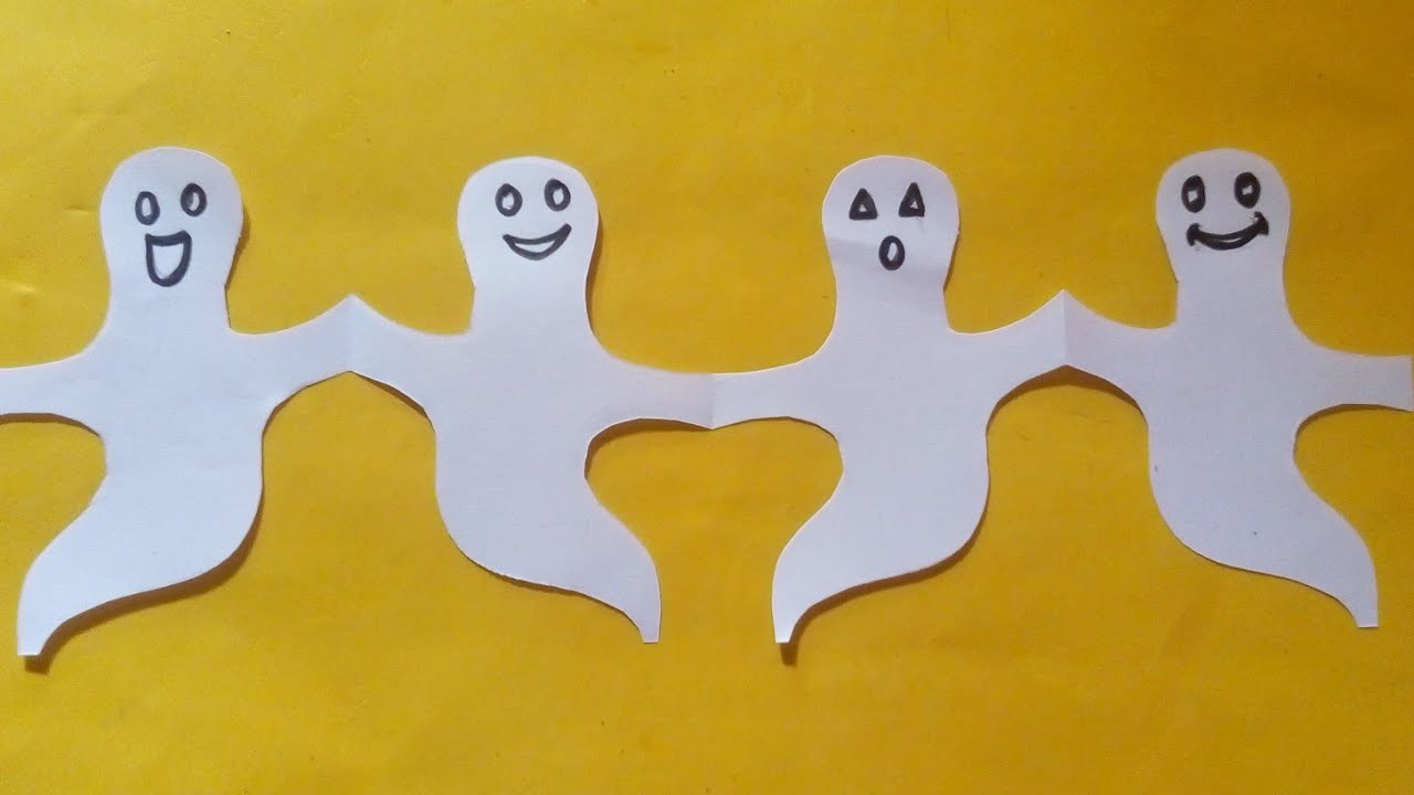 How to make Halloween Ghost Casper Decorations with Paper|Fashion with ...