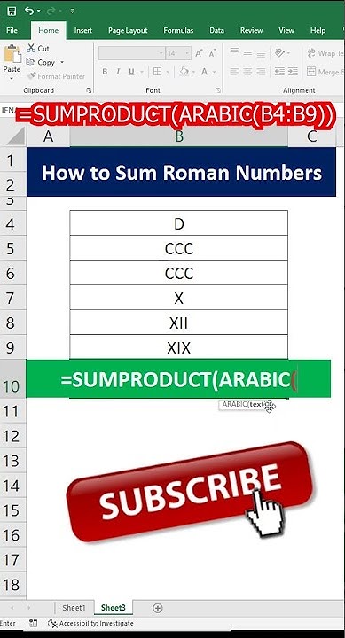 How to Sum Roman Numbers🔥excel Tips & trick's#shorts #excelformulas - YouTube