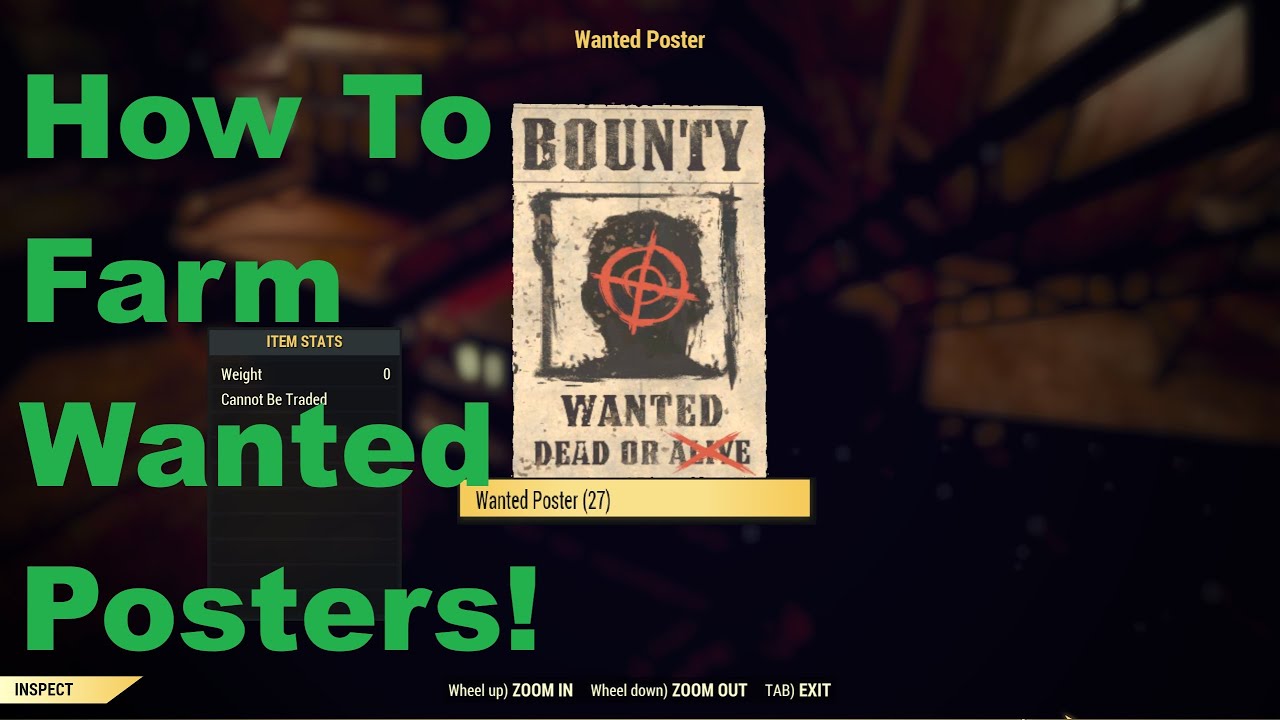 Fallout 76: How To Farm Wanted Posters! Easy! - YouTube