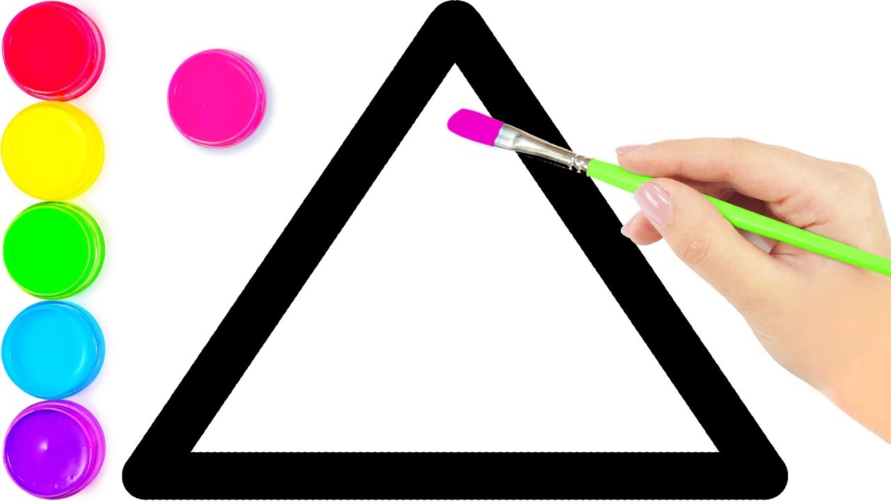 Glitter Triangles coloring and drawing for Kids, Toddlers Кис Кис - YouTube