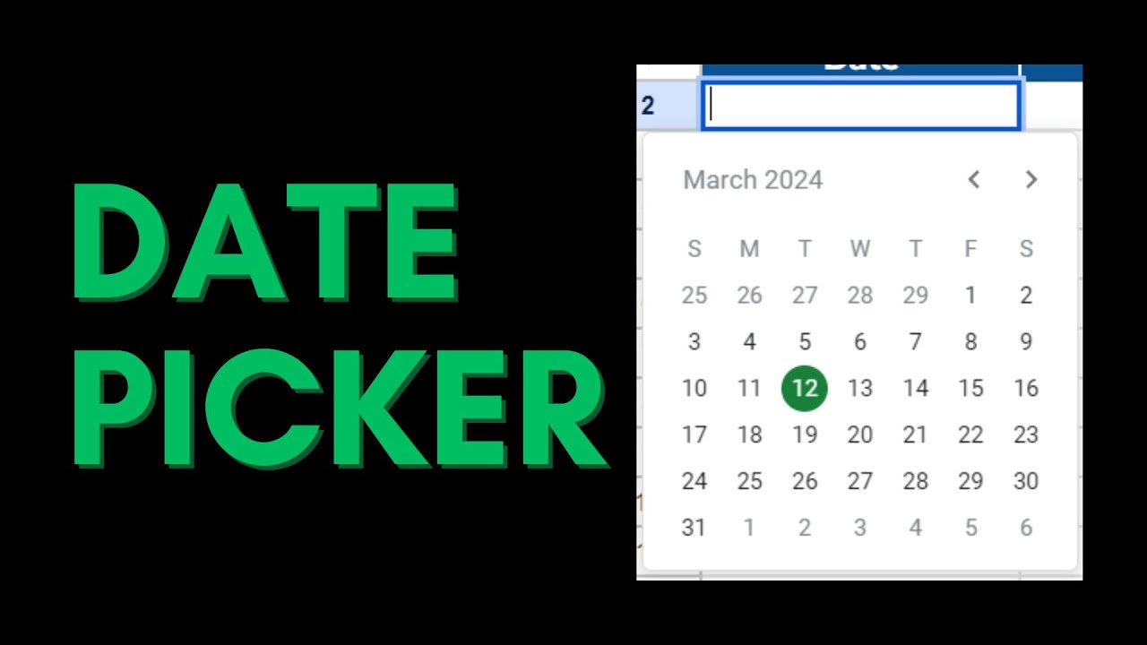 Add a Calendar Date Picker in Google Sheets Tutorial - YouTube