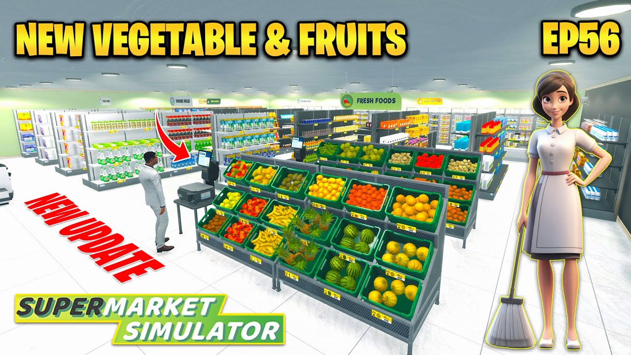 NEW VEGETABLES & CLEANING EMPLOYEE UPDATE in Supermarket Simulator ...