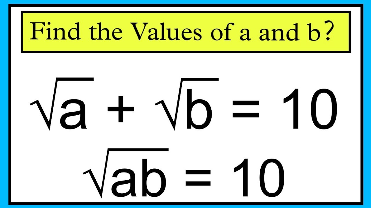 Canada | A Nice Algebra Math Olympiad Problem | Find values of a and b ...