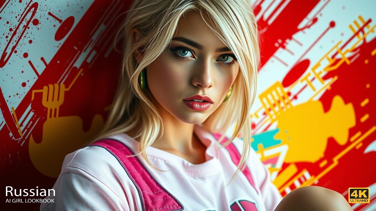 4K AI Art Lookbook｜Blonde Muse in a Colorful Abstract Masterpiece - YouTube