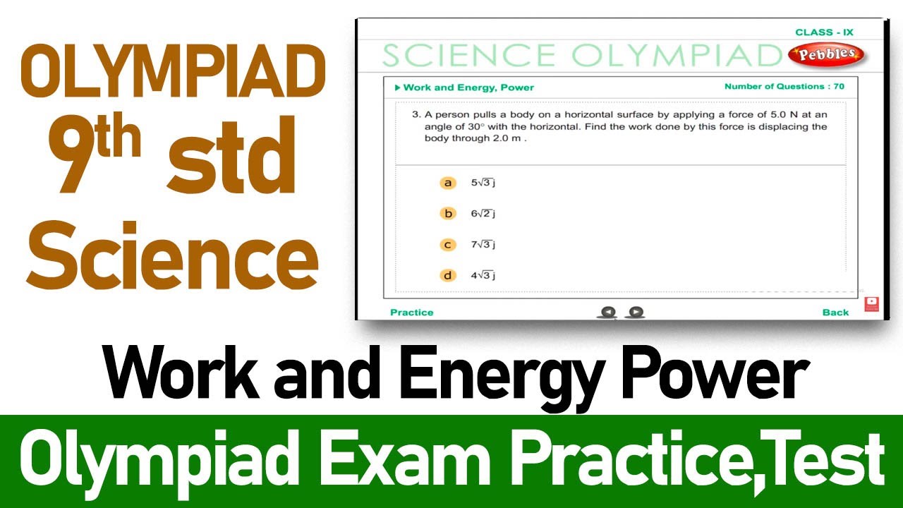 Olympiad 9th Science | Work and Energy Power | Practice,Test | Olympiad ...