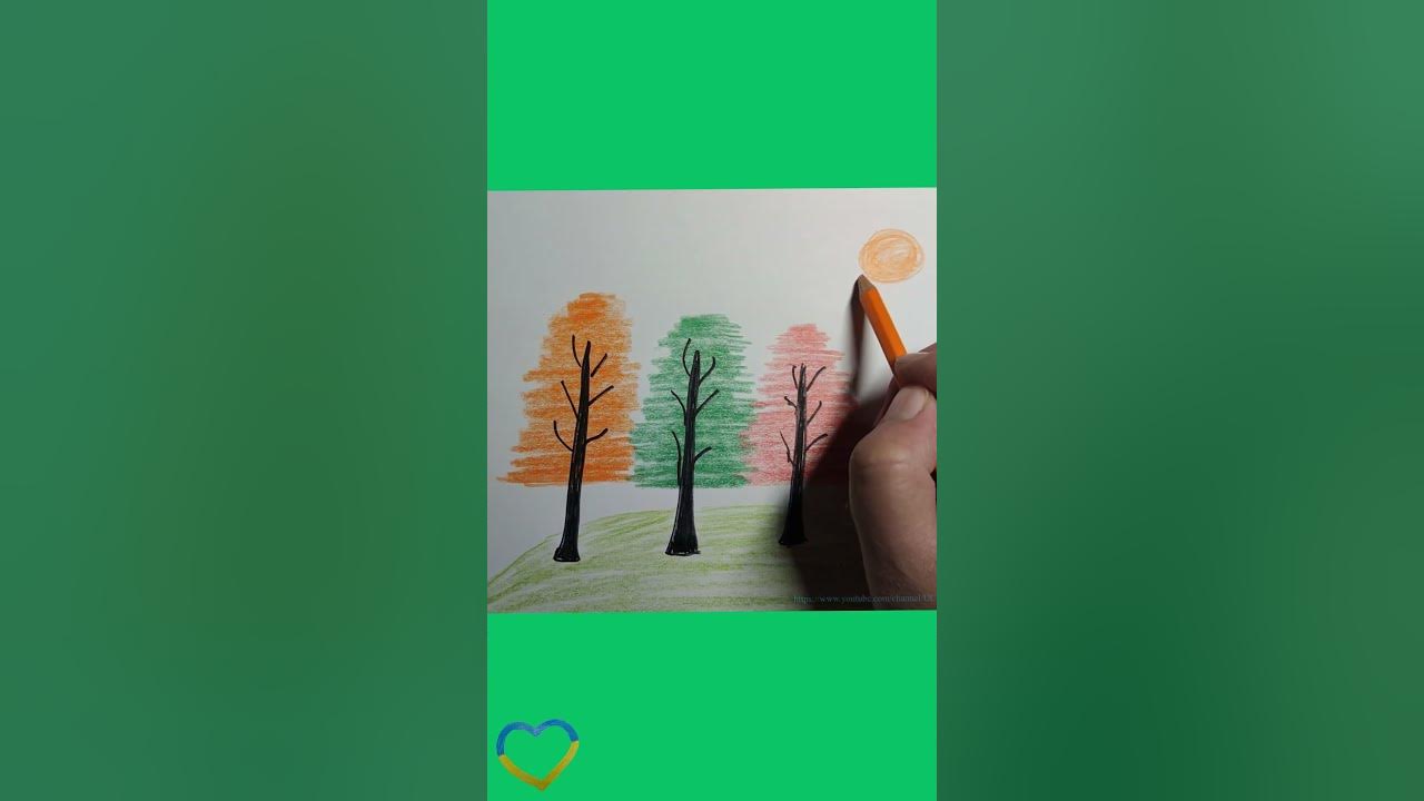 Як намалювати простий малюнок для дітей ОСІНЬ ОСІННІЙ ЛІС How To Draw A