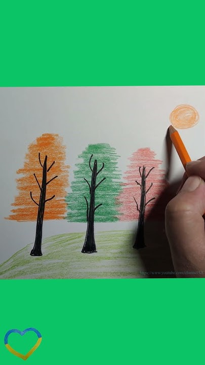 Як намалювати простий малюнок для дітей ОСІНЬ ОСІННІЙ ЛІС How To Draw A