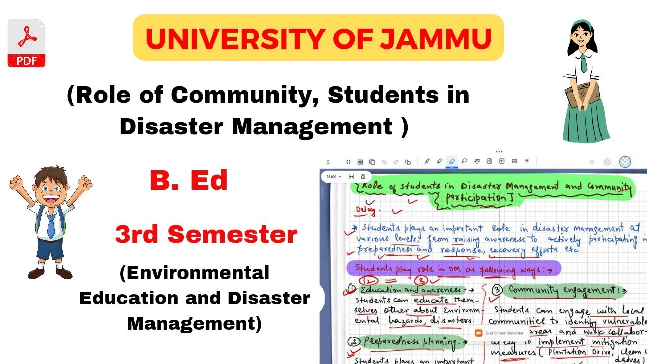 Role of Community, Students in Disaster Management | EVS | B. Ed 3rd ...