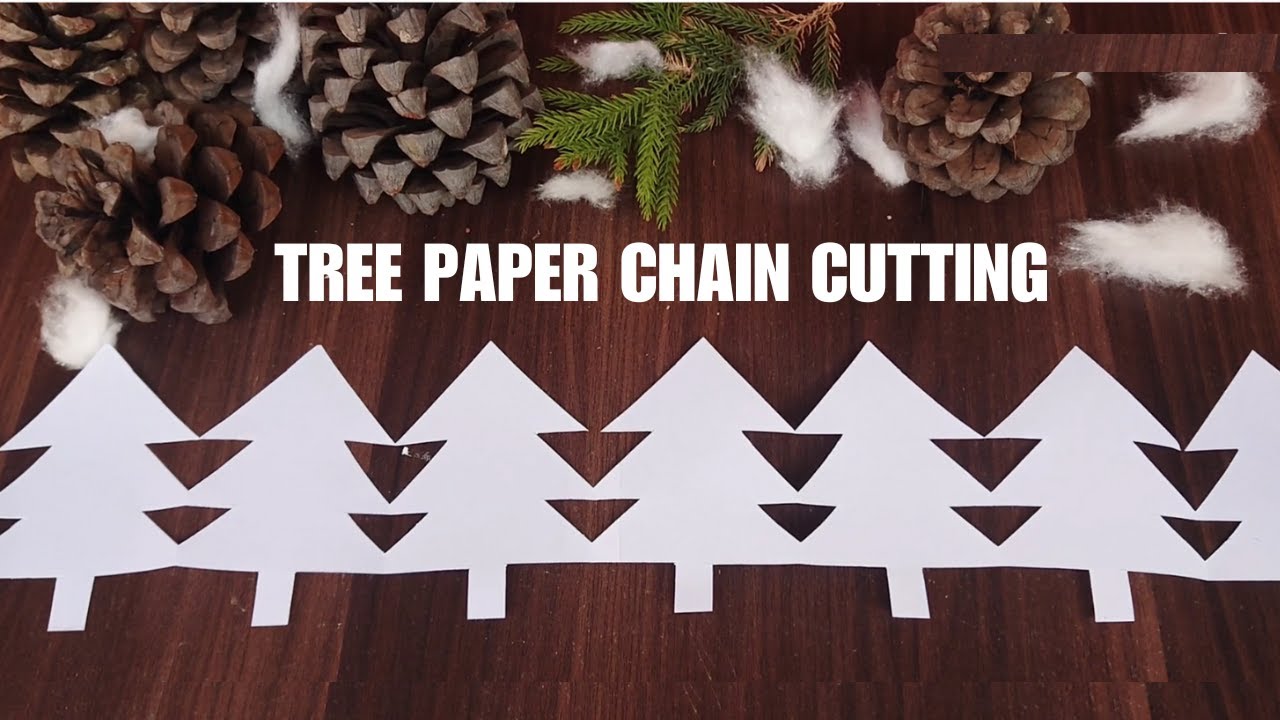 How To Make Christmas Trees Paper Chain │Christmas Paper Decoration ...