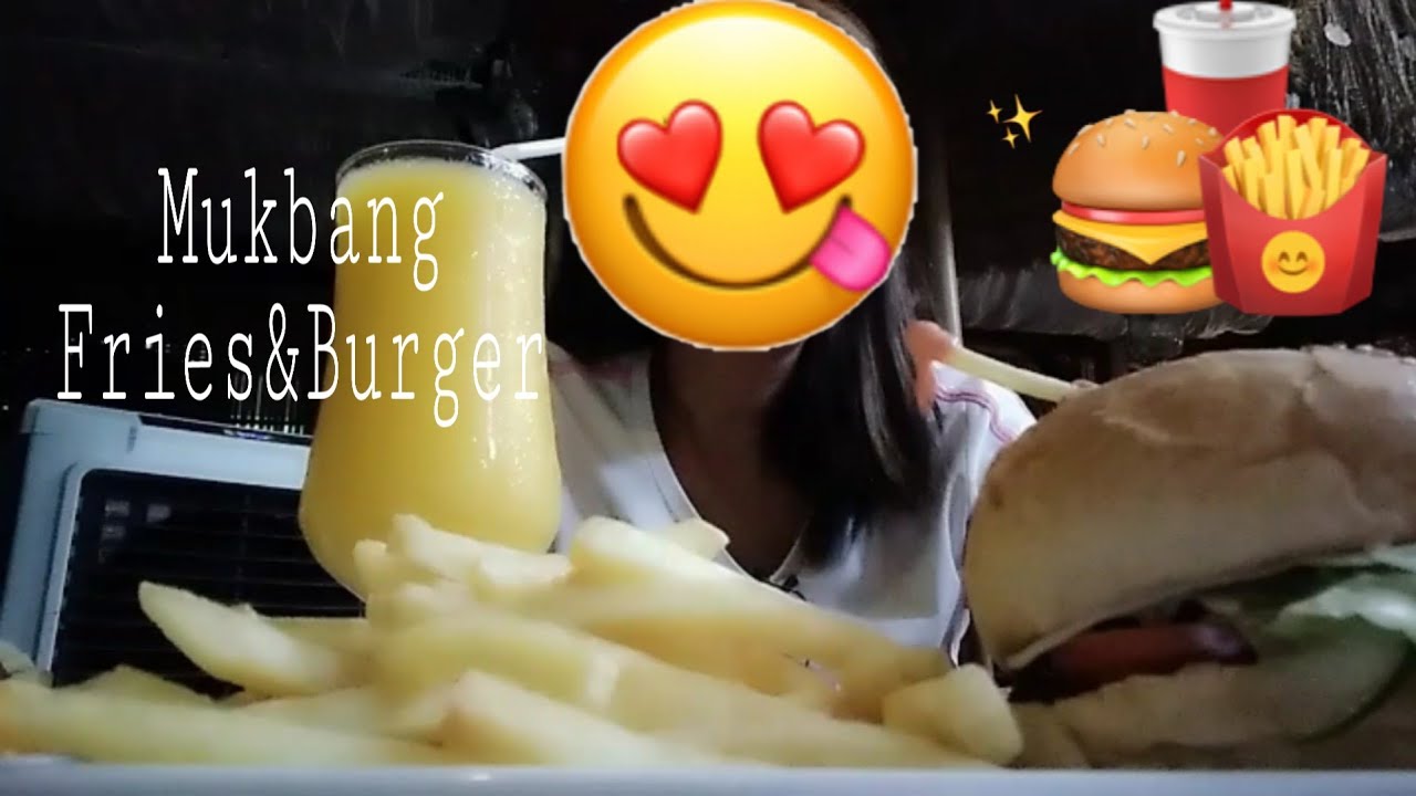 VLOG #73 MUKBANG FRIES AND HAMBURGER |DELICIOUS FRENCH FRIES AND ...