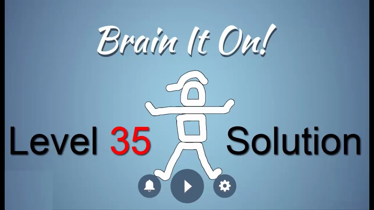 Brain It On Level 35 Solution - Get the ball out of the shape {3 Stars} - YouTube
