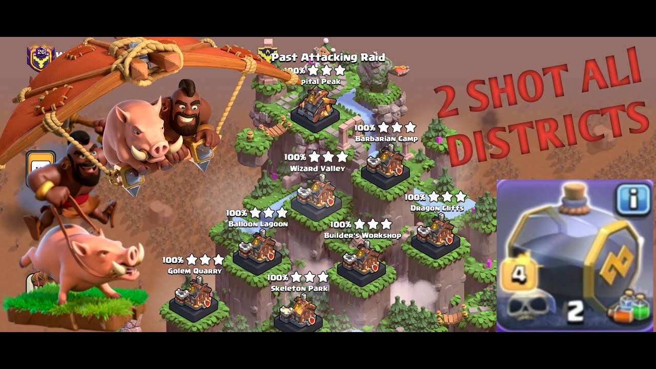 Hog Riders & Graveyard Spell Easy Spam Raid Attack Strategy !!Clan ...