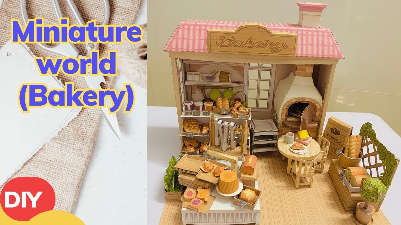 DIY Miniature world Bakery Paper Crafs step by - YouTube