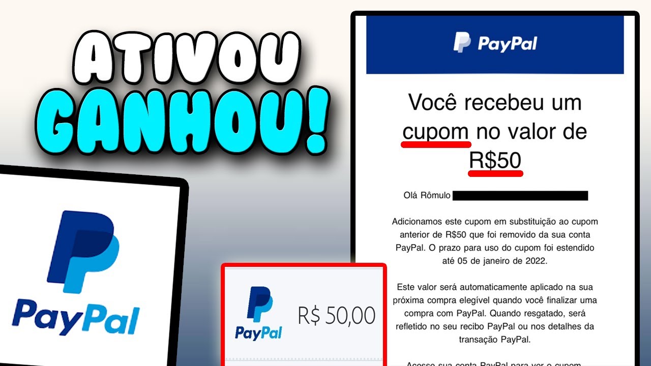 [PAYPAL 50 REAIS DE GRAÇA] CUPOM PAYPAL MARÇO 2023 | COMO ATIVAR O ...