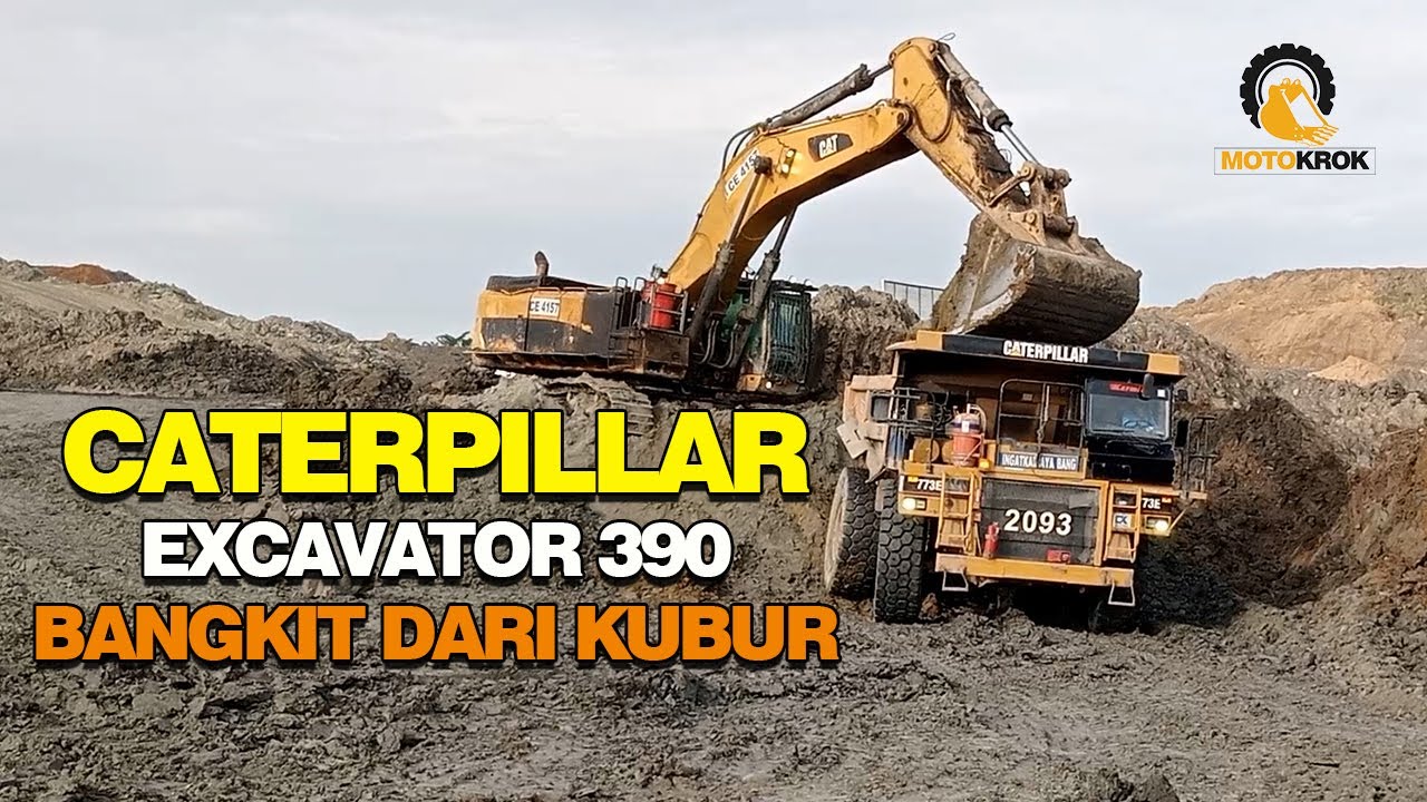 AMAZING! EXCAVATOR CAT 390 LOADING MATERIAL SOIL TRUCK TAMBANG OHT 773 ...