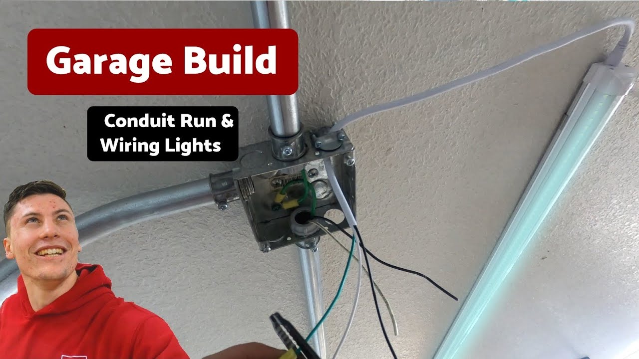 Garage LED Lighting Wiring - Garage Build Part 2 - YouTube