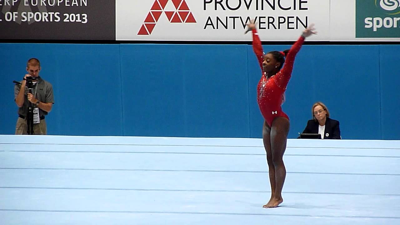 Biles Simone USA sol qualification Mondiaux Antwerp 2013 - YouTube