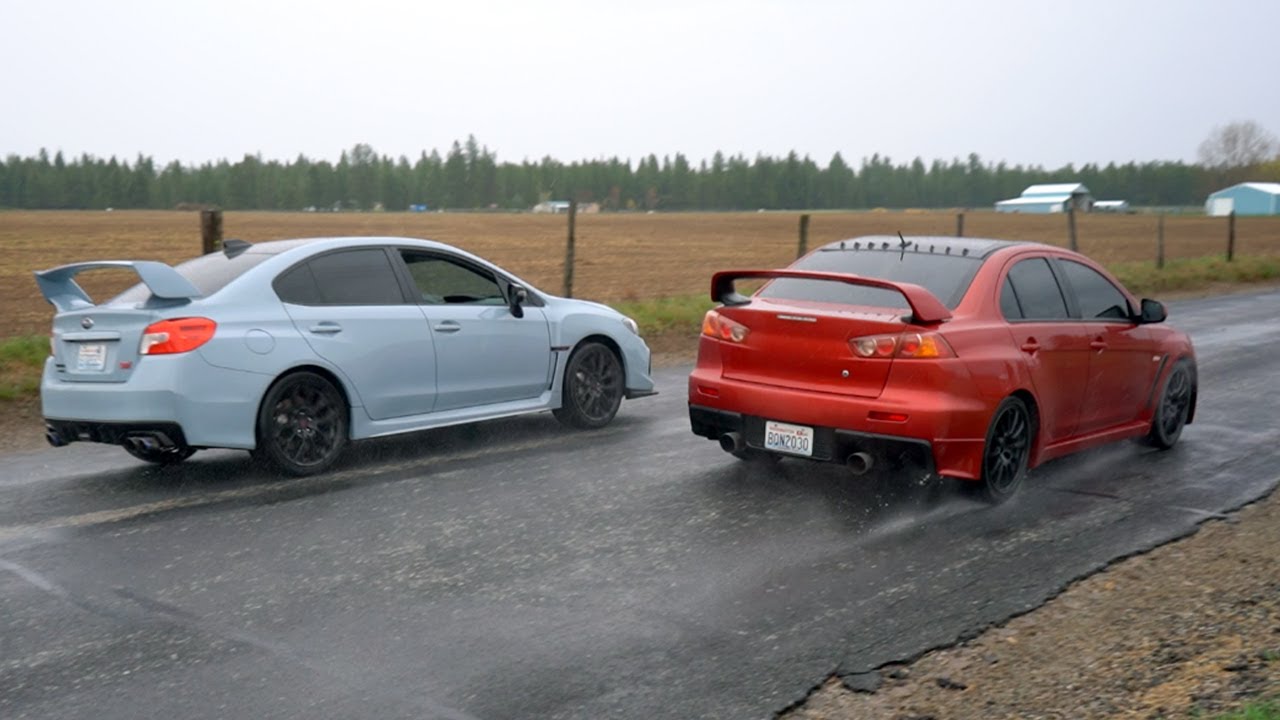 Evo X vs 2019 STI Race - YouTube