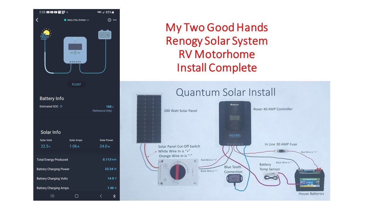 Final Renogy Solar Panel Hook Up and Start Up Blue Tooth APP Setup Will ...