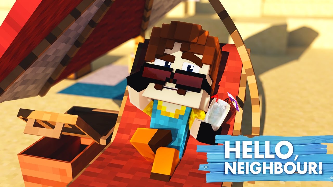 Minecraft Hello Neighbour - THE NEIGHBOUR SUMMER BEACH PARTY! - YouTube