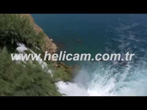 antalya düden şelalesi havadan video çekimi 4K stok video