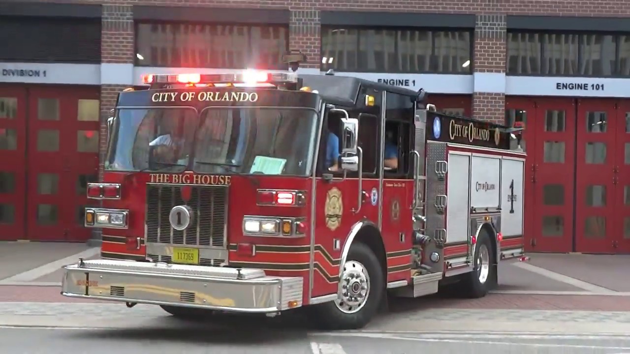 [Orlando] Engine 1 Responding - Orlando Fire & Rescue - YouTube