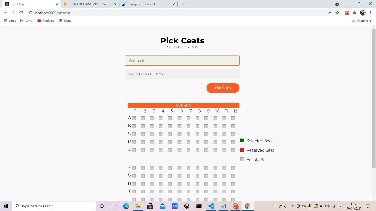 Online Movie ticket booking project in ReactJs and Firebase || ReactJs ...