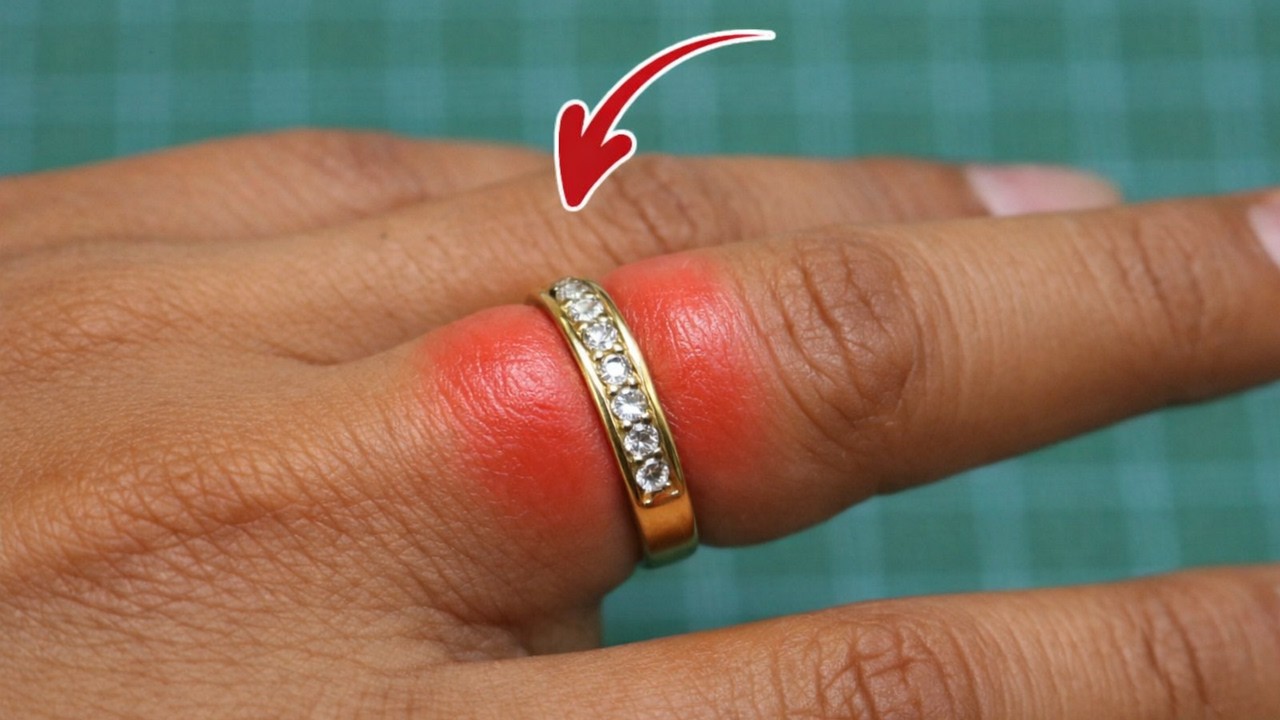 Stuck Ring Comes Off In 1 MINUTE! How to Remove a Ring from a Swollen ...