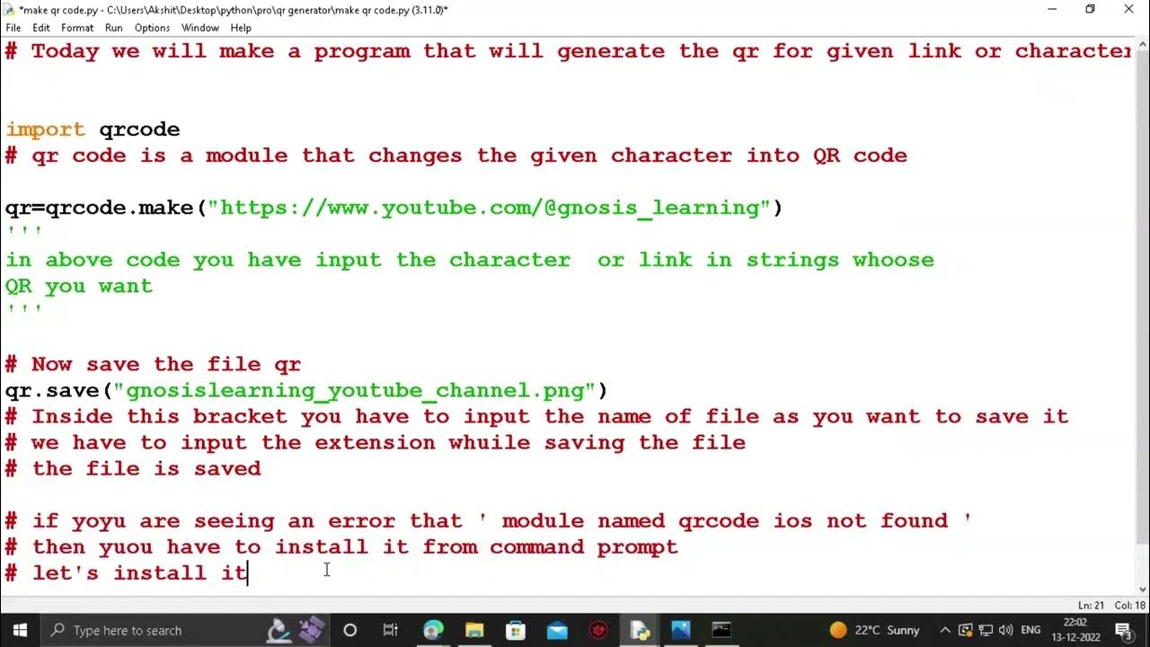 QR Code In 10 lines of Python Code | Generate and Access QR Code Easily Using Python - YouTube