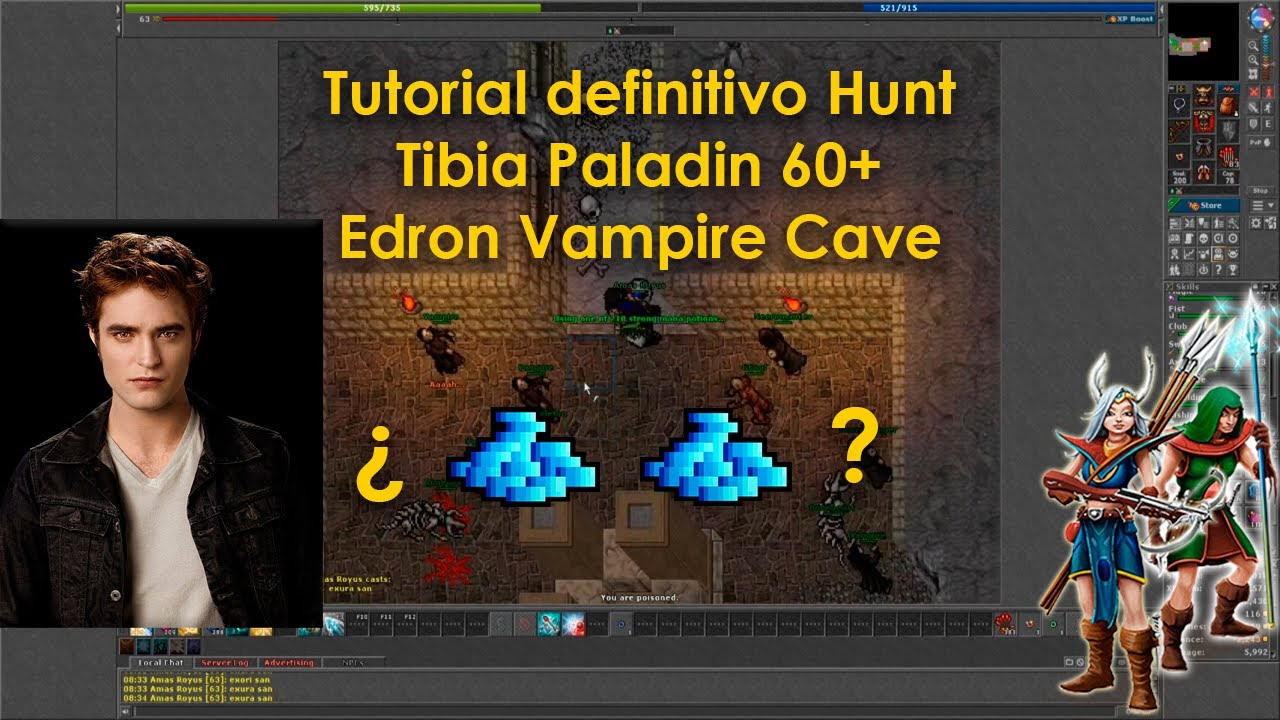 TUTORIAL Definitivo Tibia Hunt Paladin (RP) 60+ -Edron Vampire Cave ...